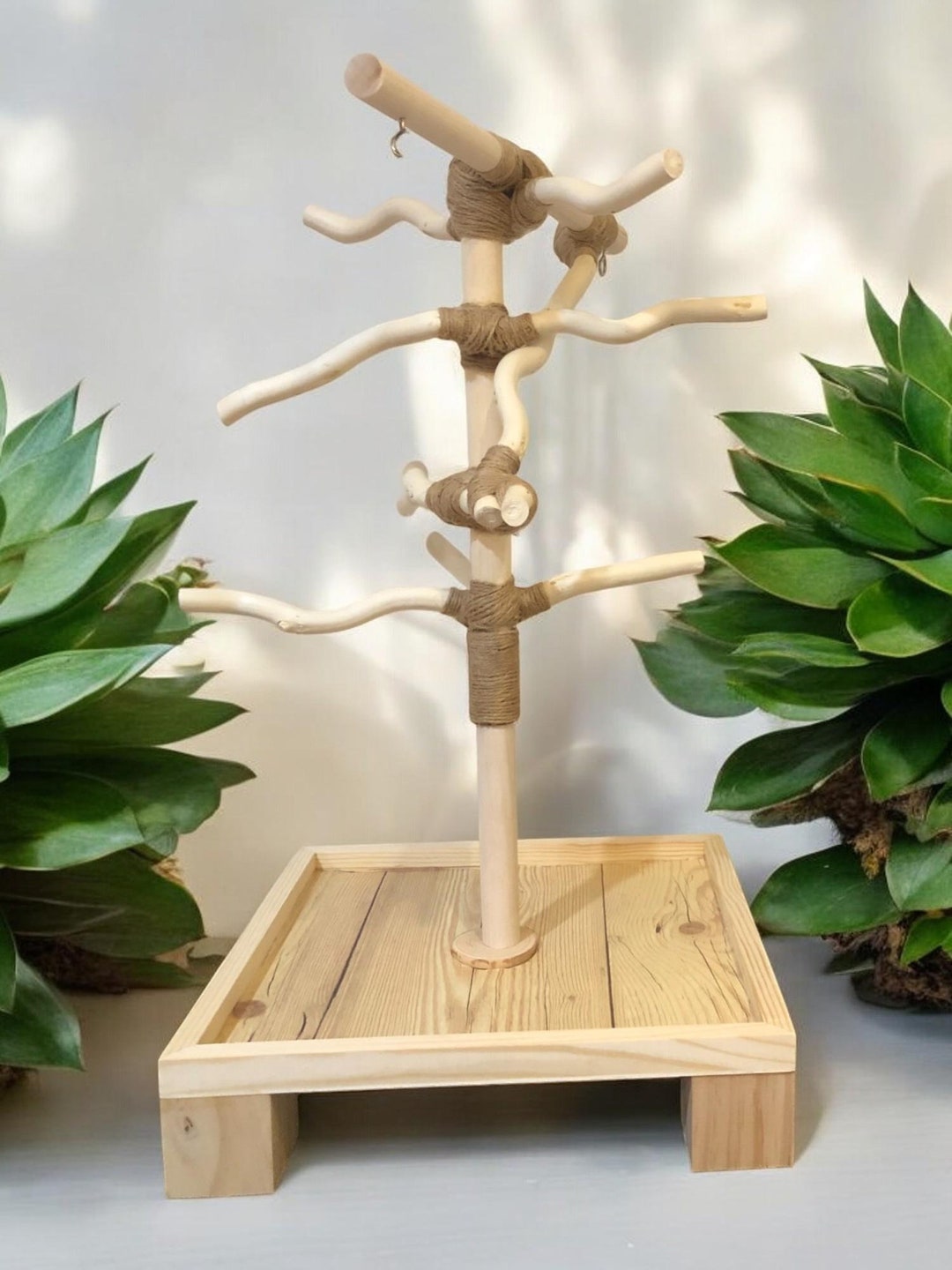 Parrot Playstand, Standard 1.5 Ft., All-natural Wood, Tabletop Bird ...