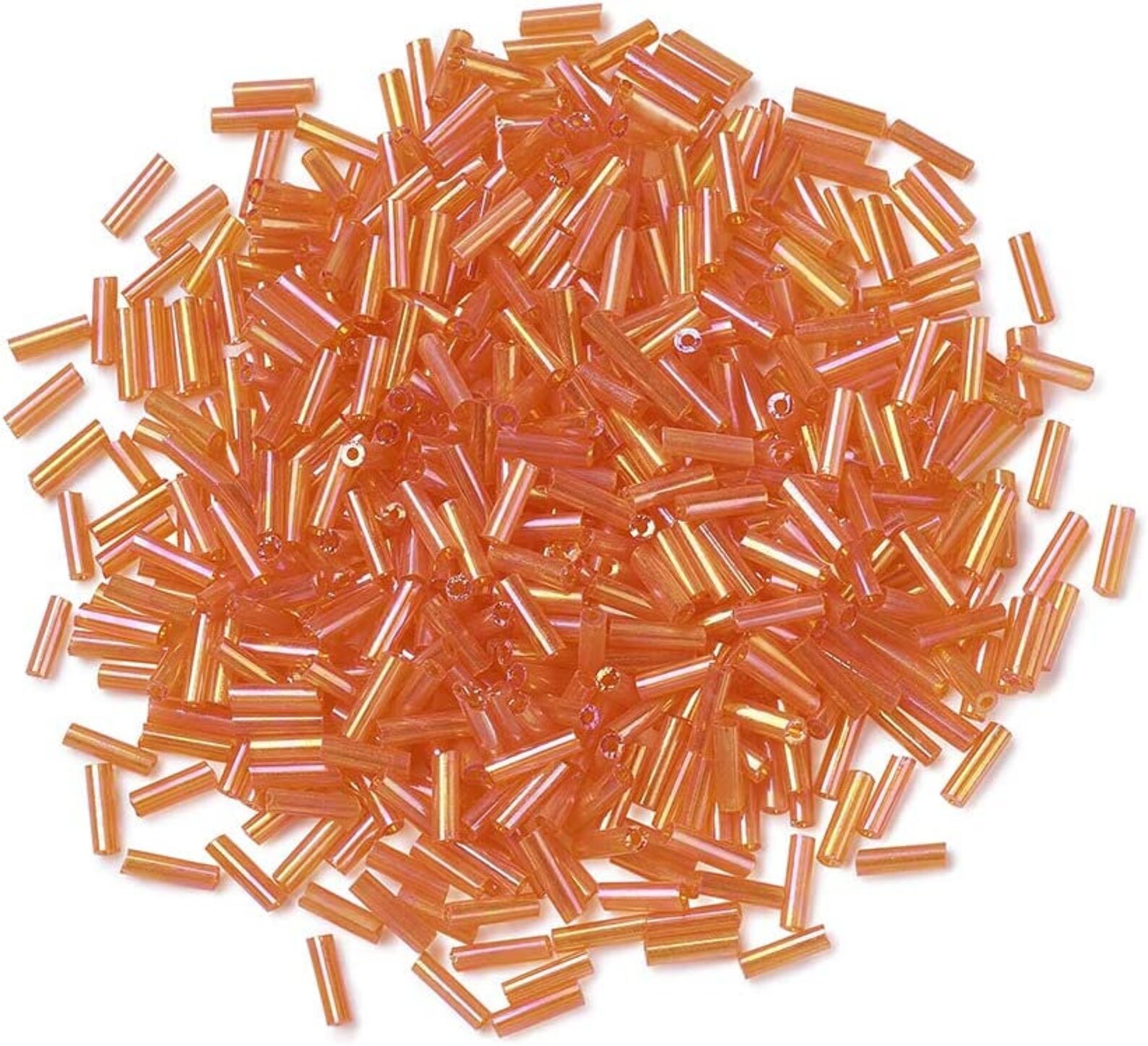 6mm Tube Bugle Beads Price per Pack/ 80 Grams in Lavender AB, Orange AB ...