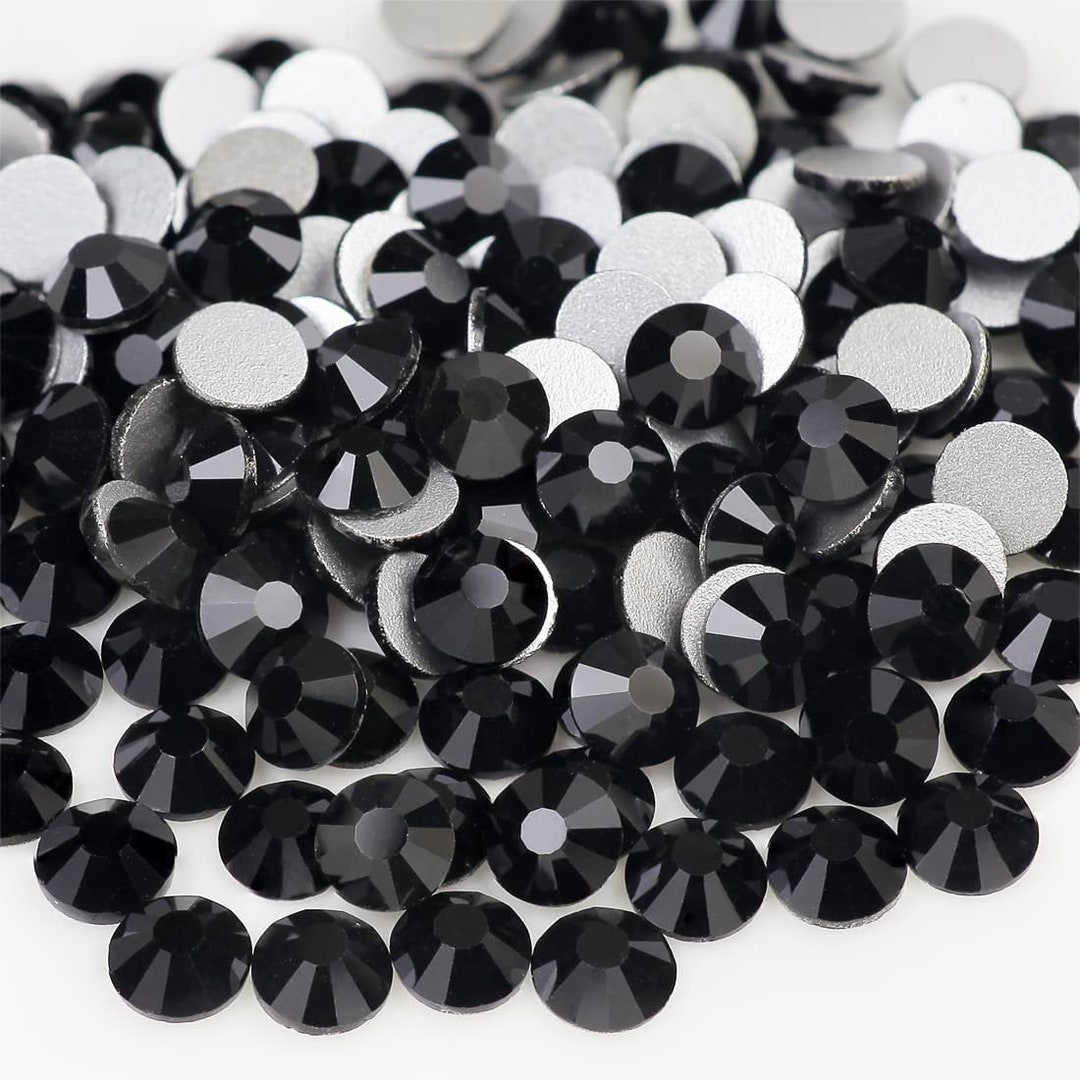 Rhinestones 288pcs (SS34) High Quality Jet Hematite Flat Back Crystal ...