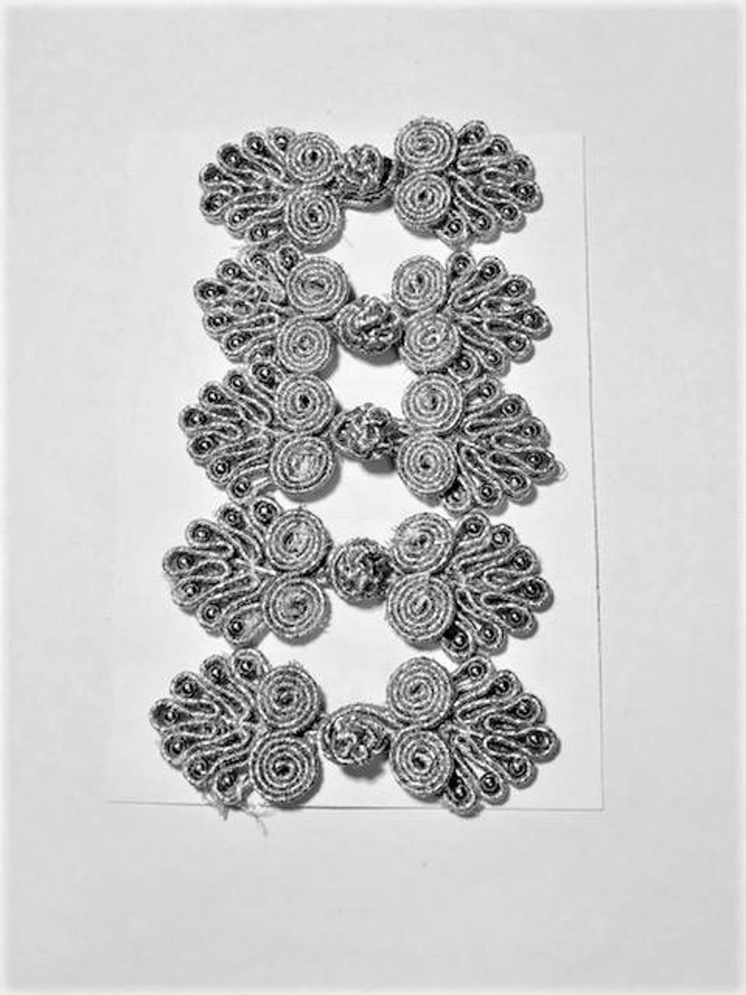 Metallic Silver Chinese Frog Closures: Beaded Fasteners (5 Pairs) - Etsy