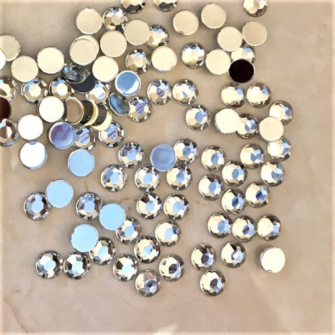 7mm 1000 Pieces Clear Crystal Flat Back Brilliant Round Acrylic Gem ...