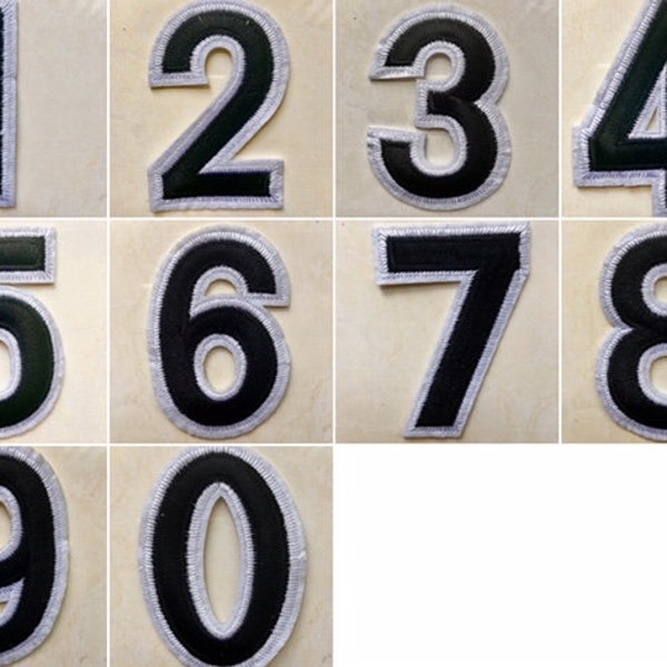 White Iron on Numbers - Etsy