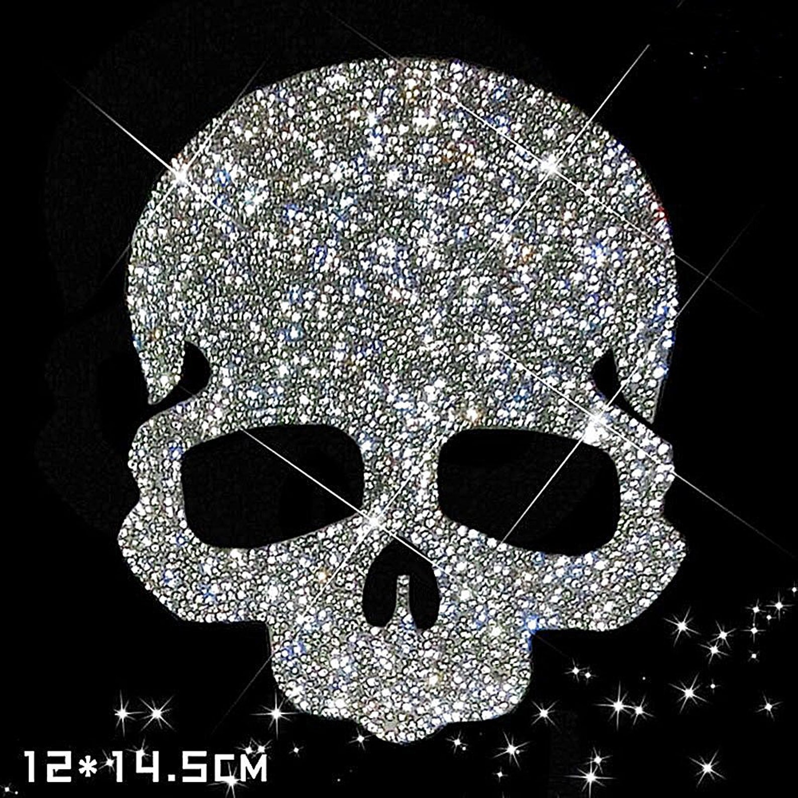 Large Skull Rhinestone Transfer Iron on Hot Fix Crystal - Etsy