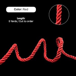 8mm Red Flanged Rope Trimmings Upholstery Cushion Satin Rope Price per ...