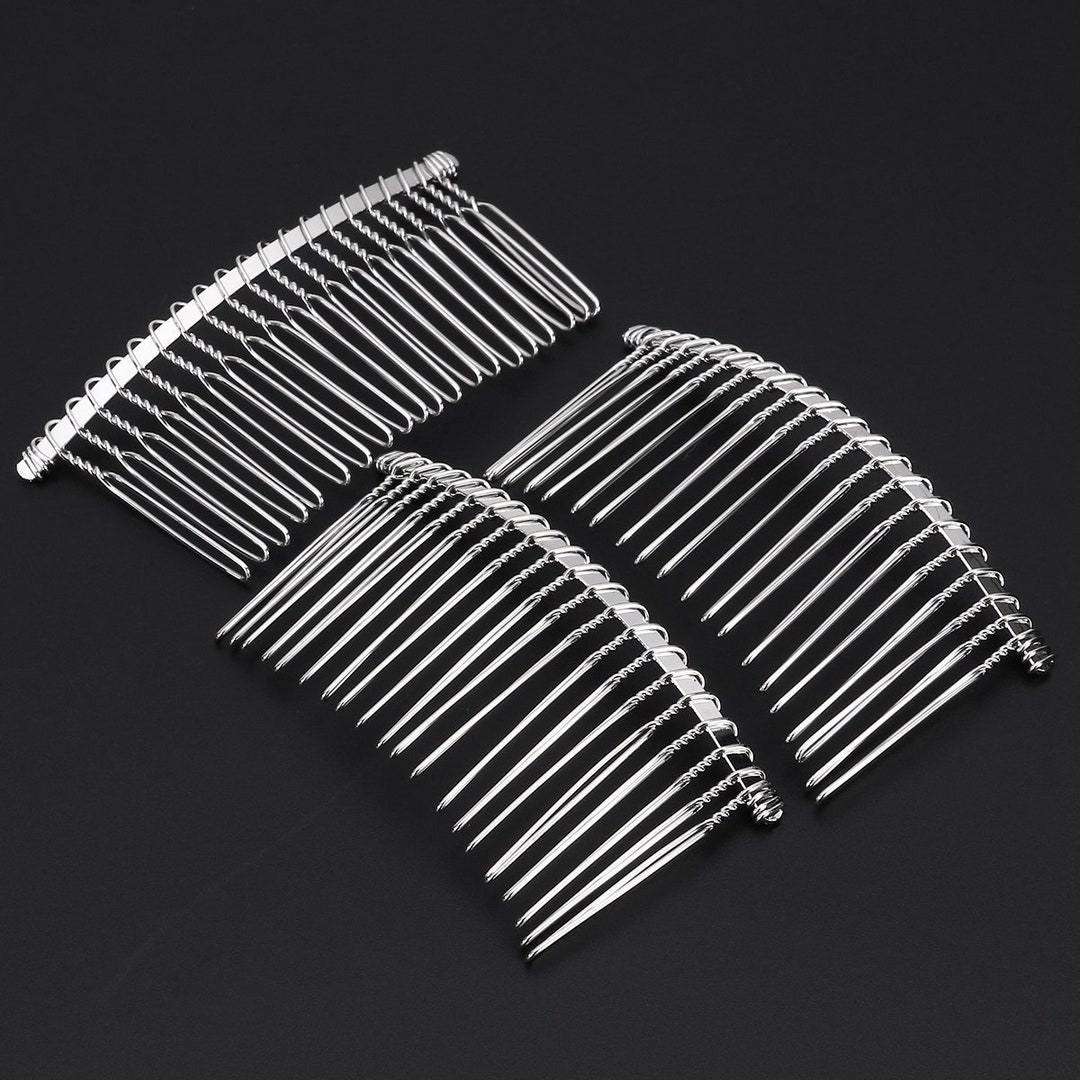 Trimweaver 80mm Silver Metal Wire Hair Comb for Bridal Veil Craft, 3 ...