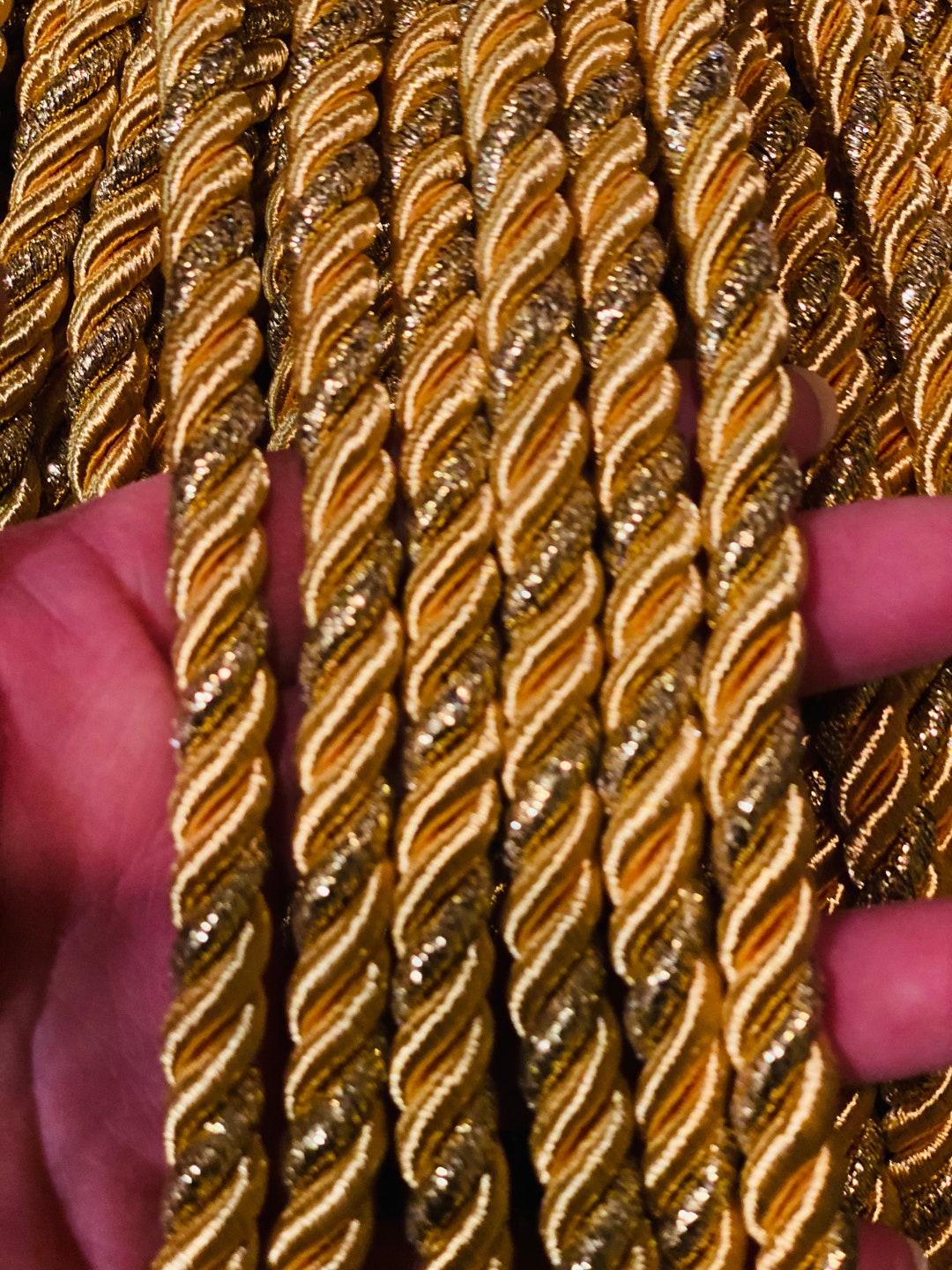 8mm Satin Twist Cording Satin Gold/metallic Gold Decoration Trim ...