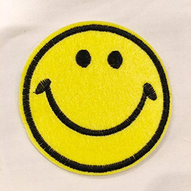 Smiley Face Patch Applique Sew on or Glue on Patch Price per 3 | Etsy