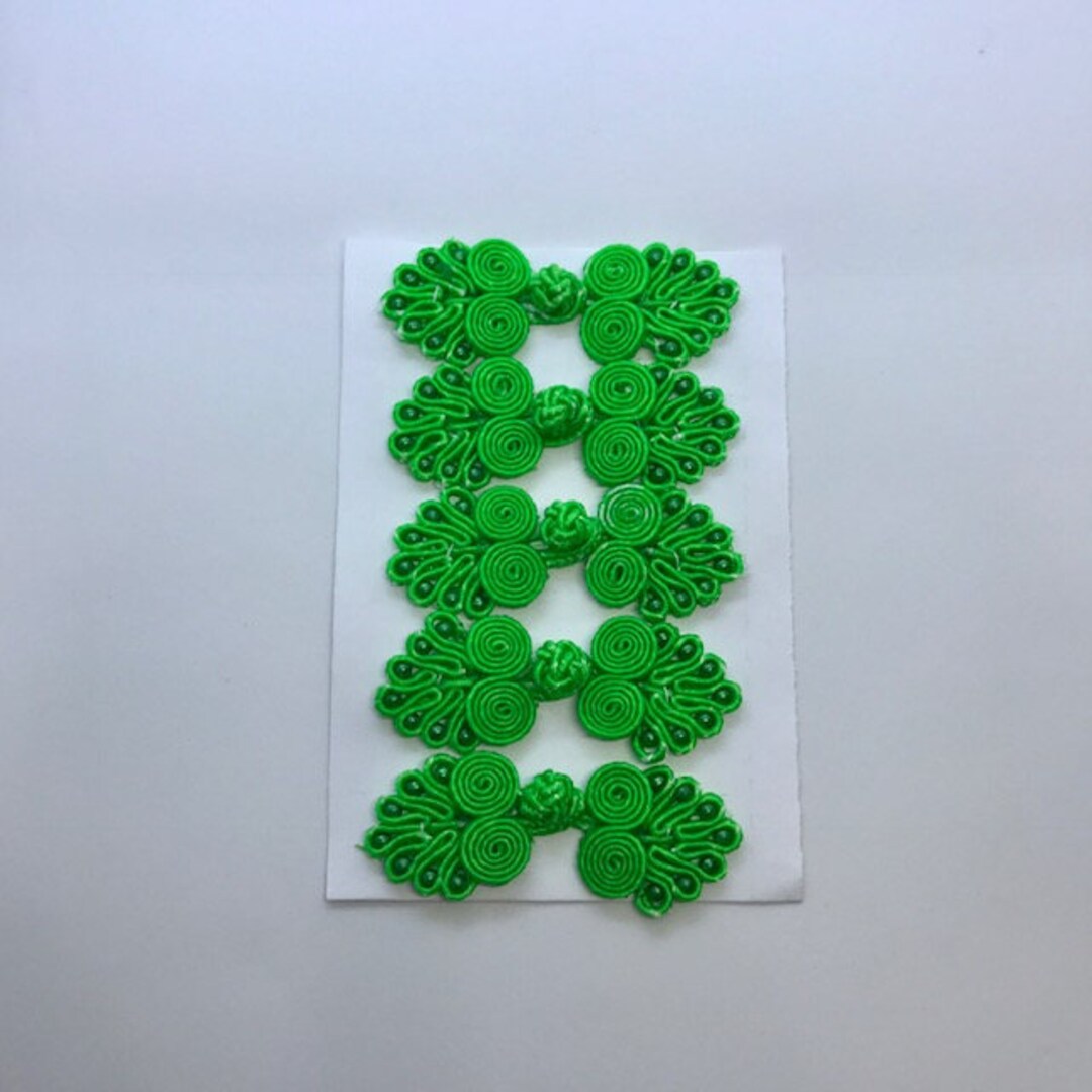 Green Chinese Frog Closures: Beaded Fasteners, 5 Pairs - Etsy