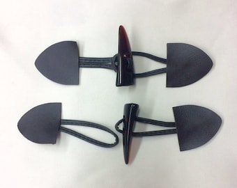 Ox Horn Syntectic Leather Toggle Buttons Coat Jacket Duffle | Etsy