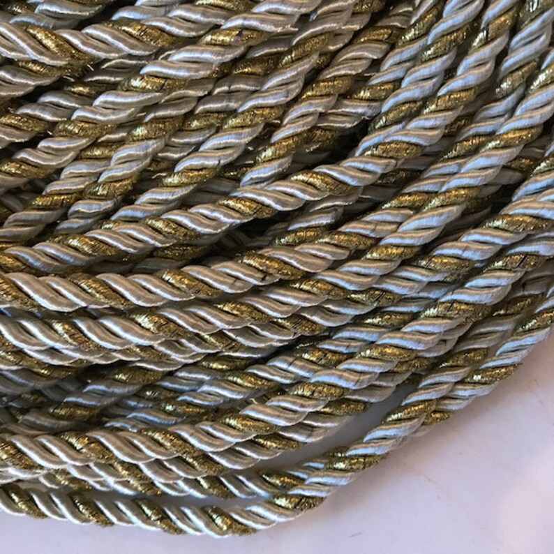 7mm Satin Twist Cording White/metallic Gold Decoration Trim - Etsy