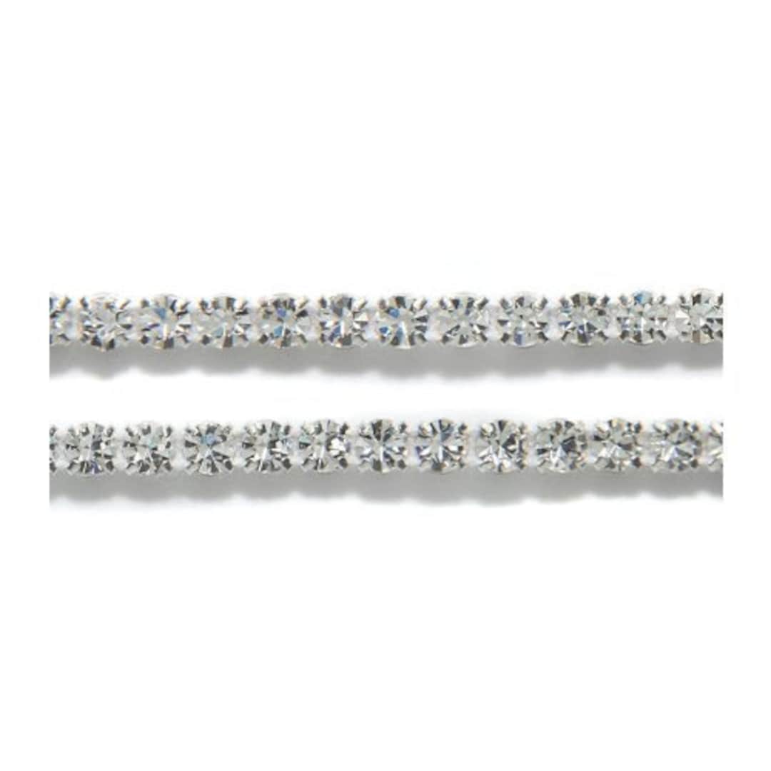 1 Row Rhinestone Banding Trim / Crystal /silver Setting - Etsy
