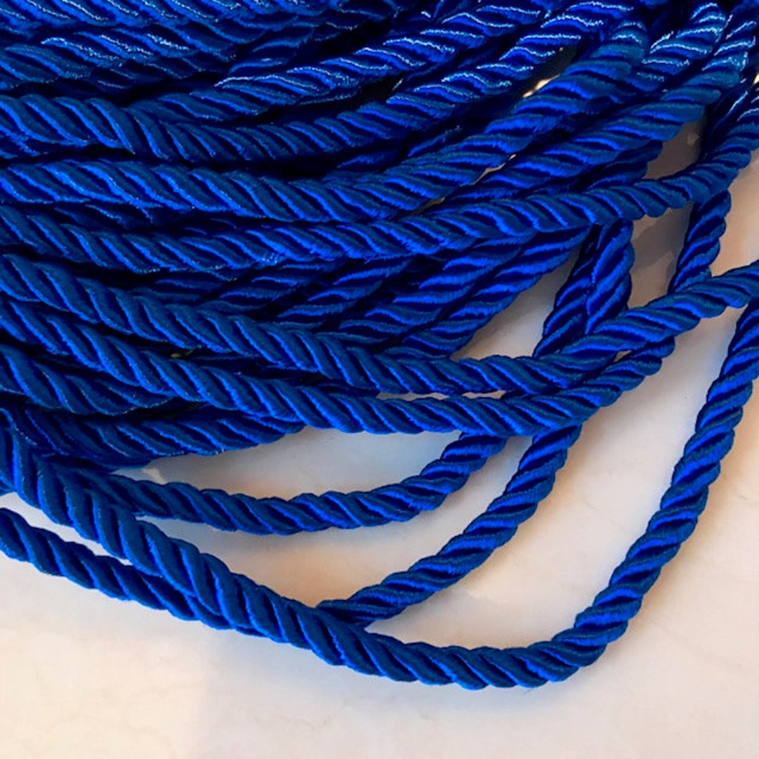8mm Satin Twist Cord Royal Blue Decoration Trim Braided Shiny Cord ...