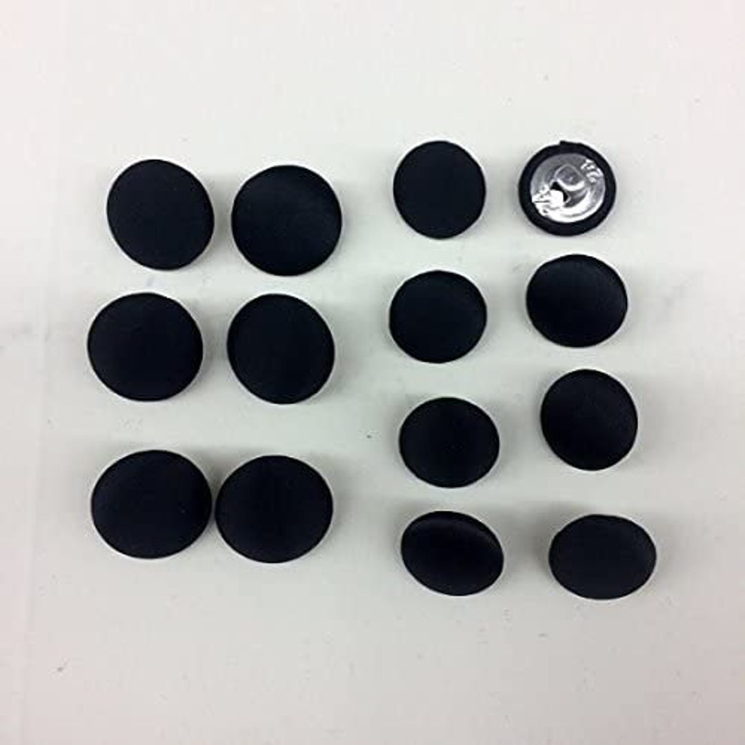 Black Tuxedo Button Set. Polyester Satin Cover Metal Shank./price per ...