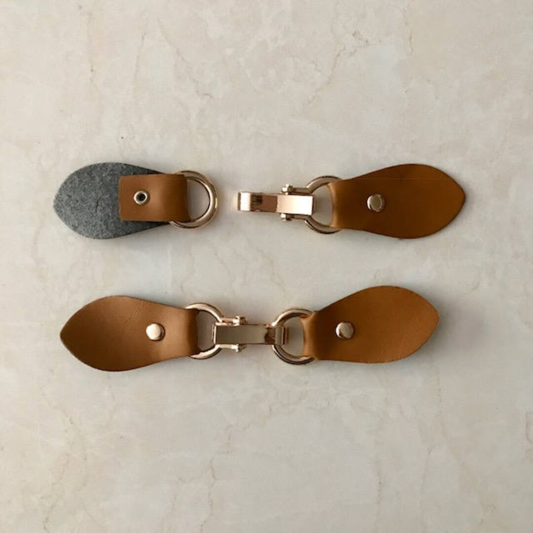 Sew-on Synthetic Leather Closure Buttons: Camel & Rose Gold (6 Pcs/3 ...