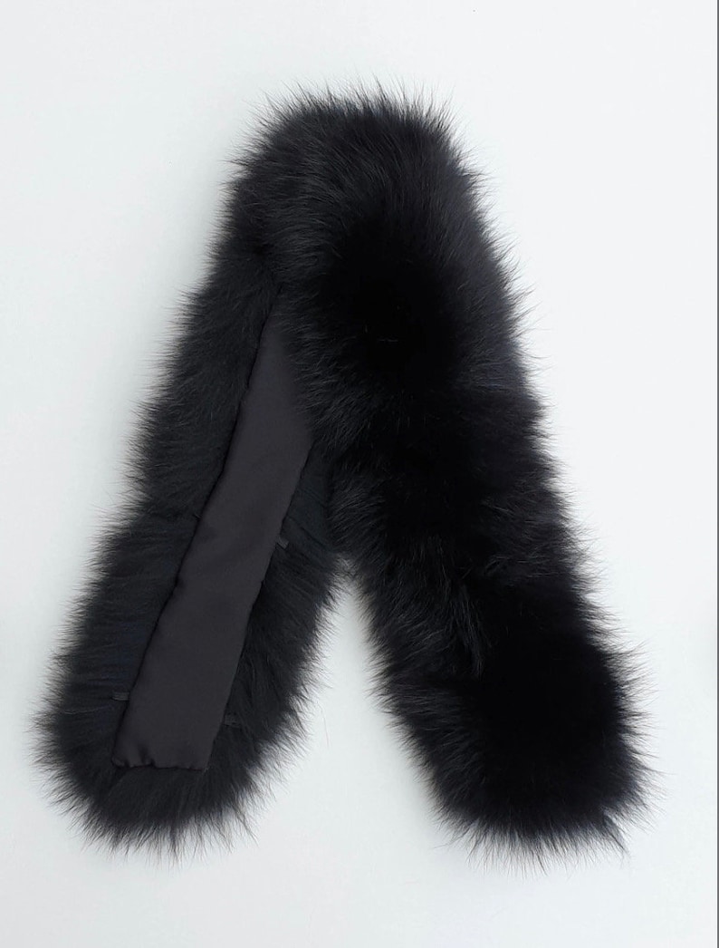 Mink Fur Hood Trim: Black, Gray, Ivory - 5 1/2" Width - Etsy