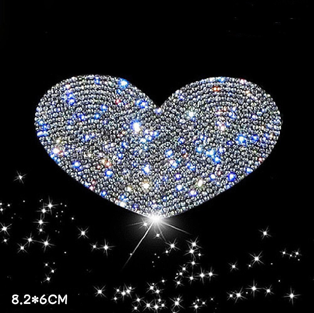 2pcs Heart Shape Crystal Decal Emblem Decoration Rhinestone - Etsy