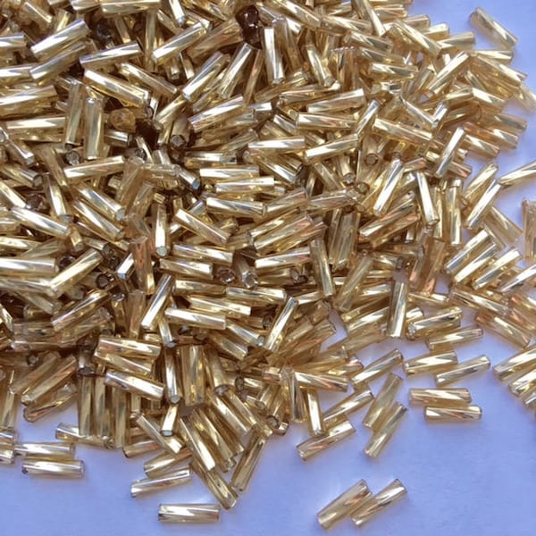 Gold Bugle Beads - Etsy