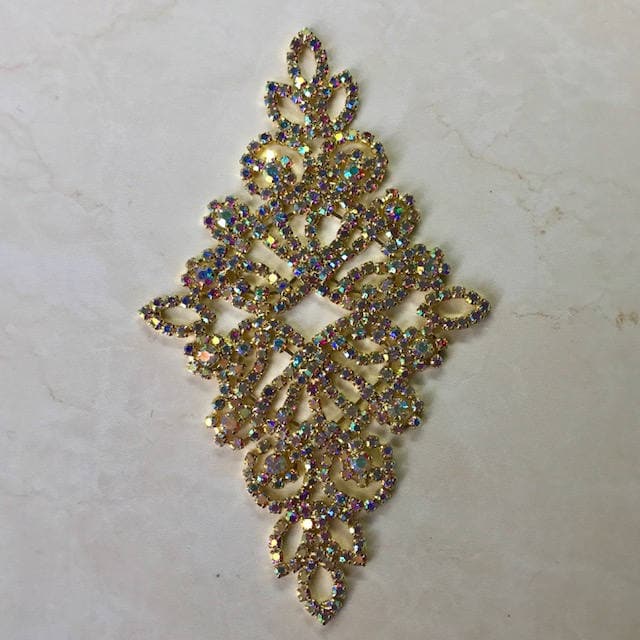 Diamond Shaped Crystal Rhinestone Applique Wedding Applique | Etsy