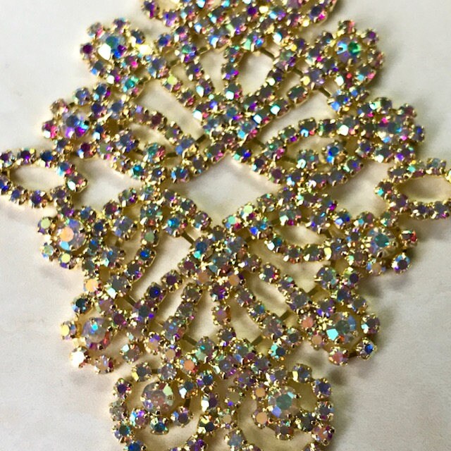 Diamond Shaped Crystal Rhinestone Applique Wedding Applique | Etsy