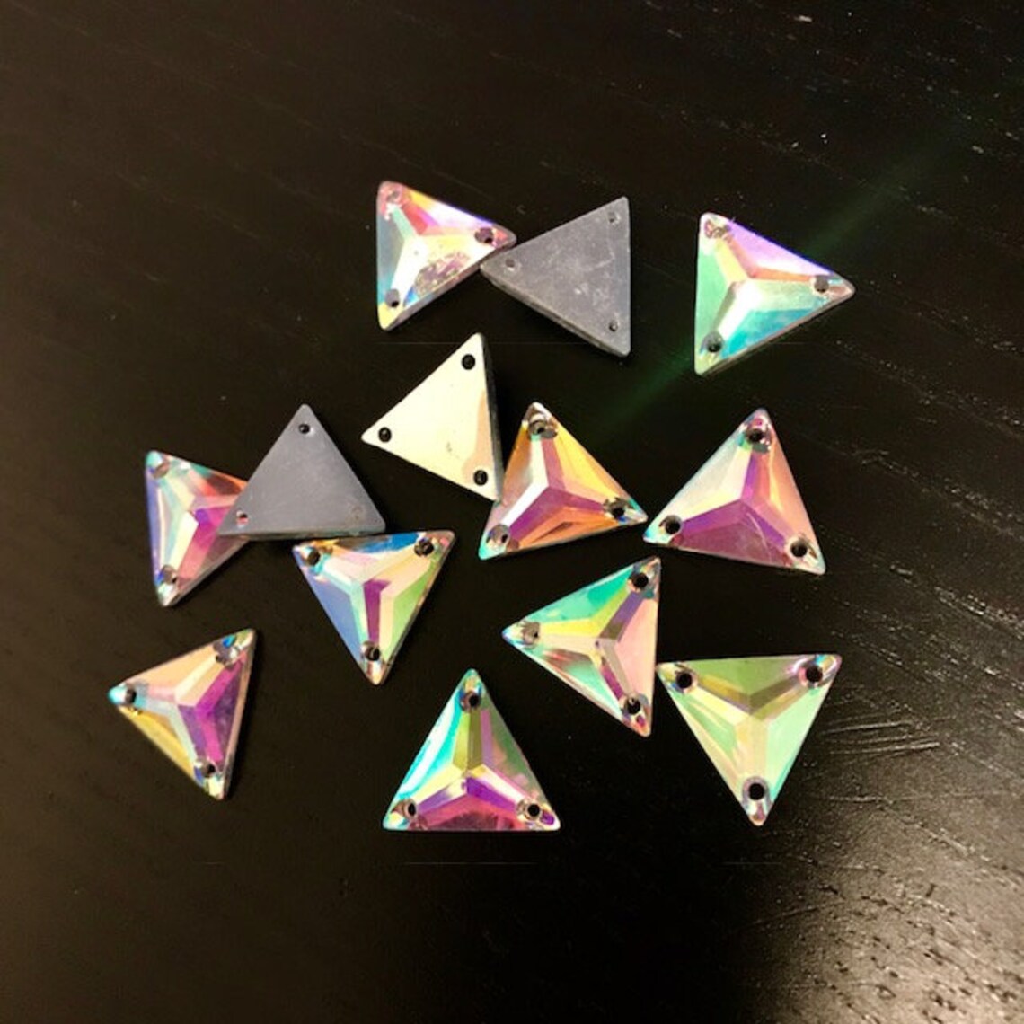 16mmx16mm Triangle Resin Stone Rhinestones Flatback Clear - Etsy España