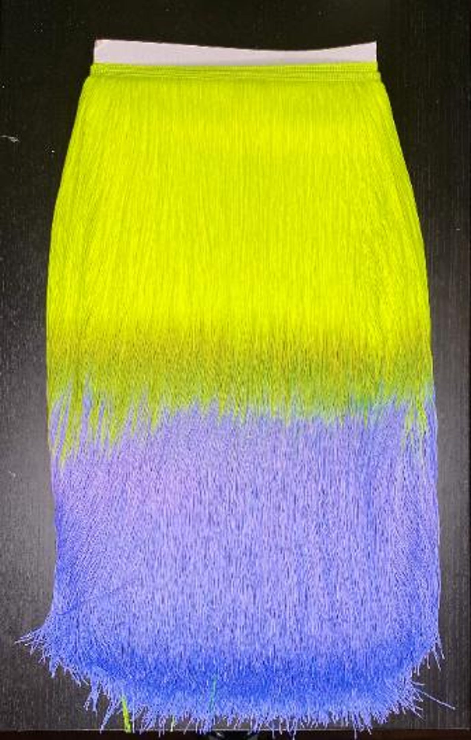 18'' Inch Long Fringe Two Tone Color Neon Yellow / Lavender Chainette ...