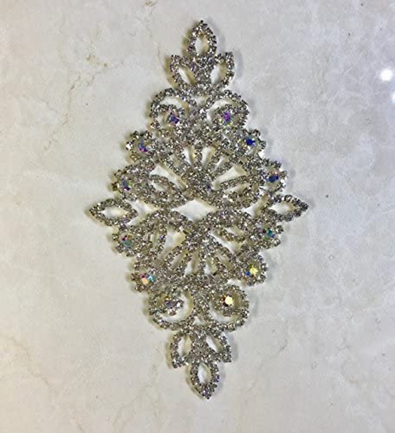 Diamond Shaped Crystal Rhinestone Applique Wedding Applique - Etsy