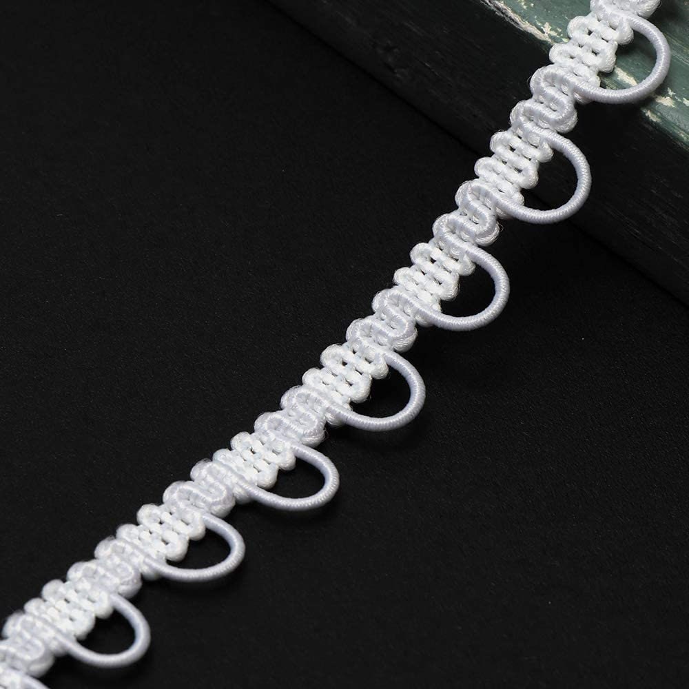 72" Ivory /white / Black Elastic Button Loops - Adjacent - for Bridal ...