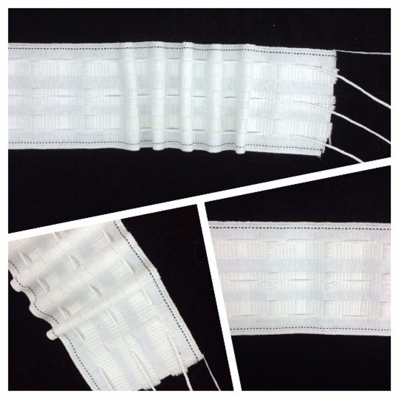 3" Pencil Pleat Drapery Shirring Tape: White Polyester, Price per Yard ...
