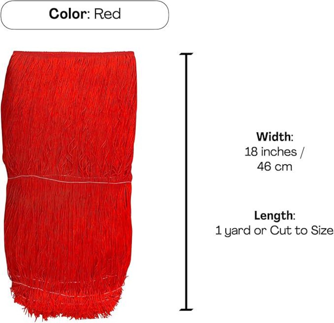 18" Inch Long Red Chainette Fringe Selling by Yard. - Etsy