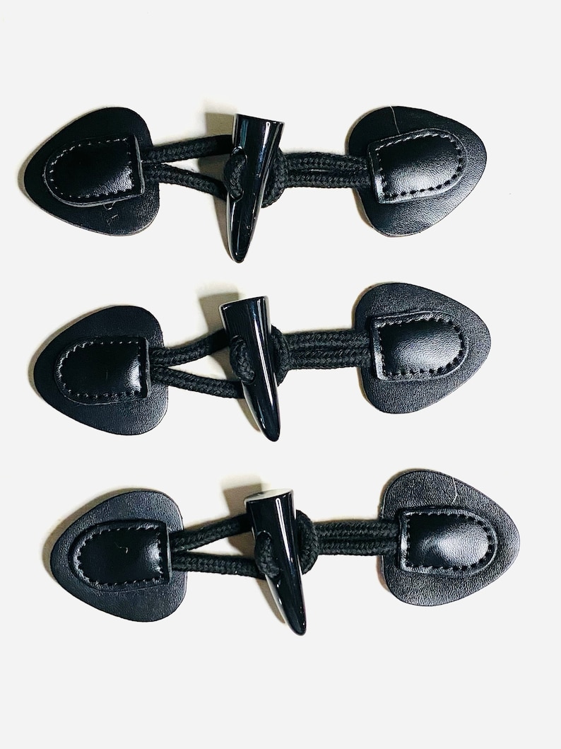 Dark Brown Ox Horn Toggle Buttons: Synthetic Leather Coat Fasteners (5 ...
