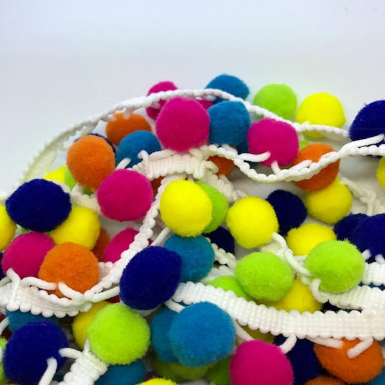 10 Yards Colorfuly Tiny Pom Pom Trim With 17mm Ball Mini Pom - Etsy