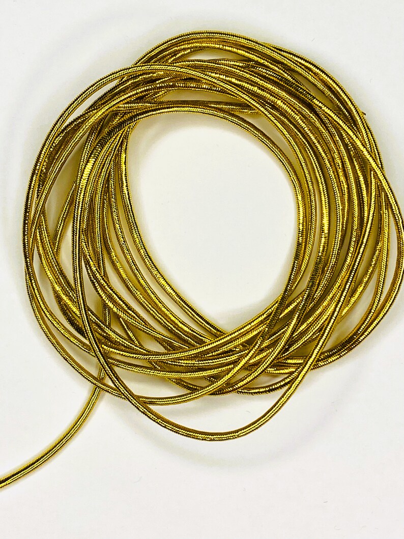 2MM Metallic Nylon Coated Round Elastic Cord Stretch Stretchable ...