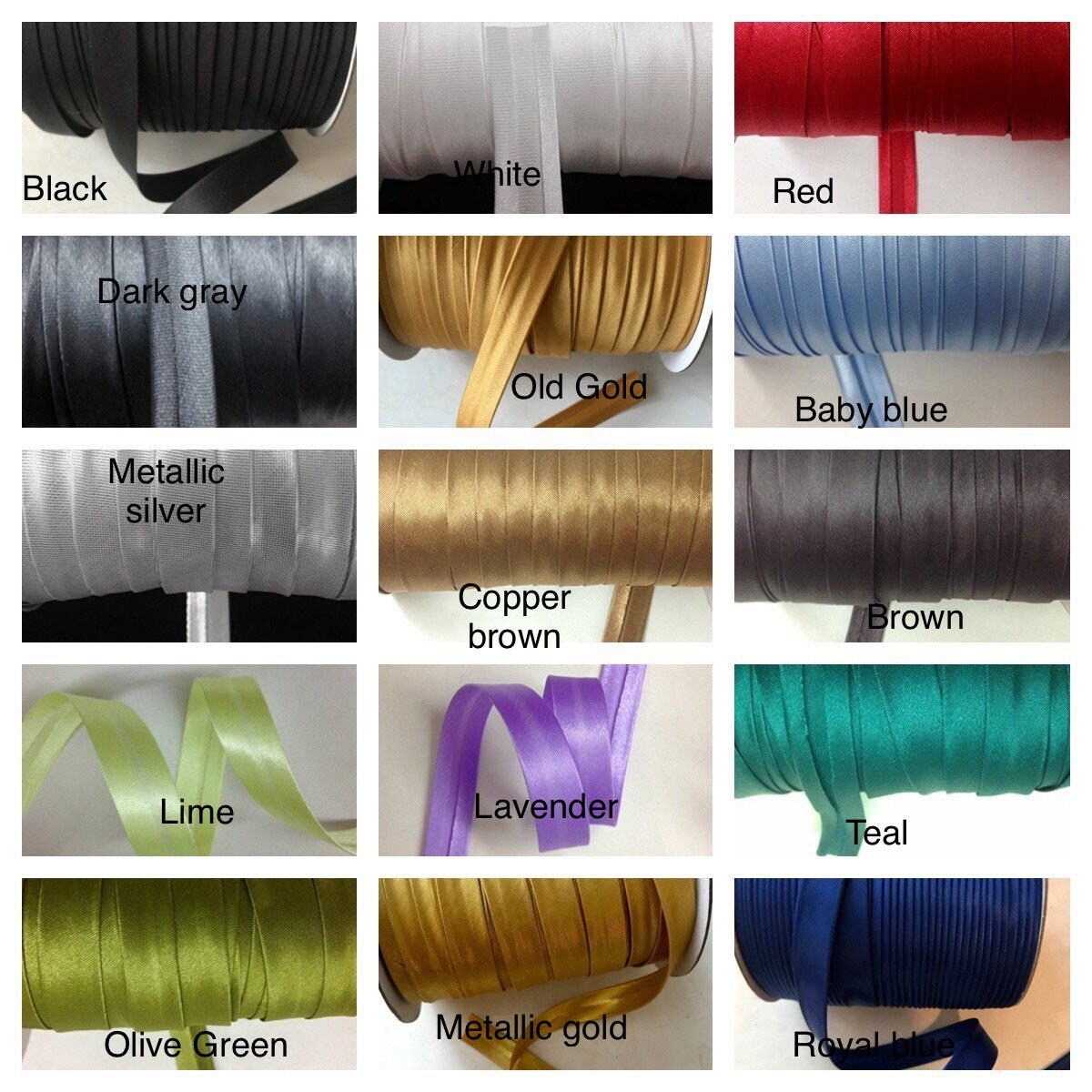 12 Yards 5/8 Inch Single Fold Satin Bias Tape - Etsy Canada