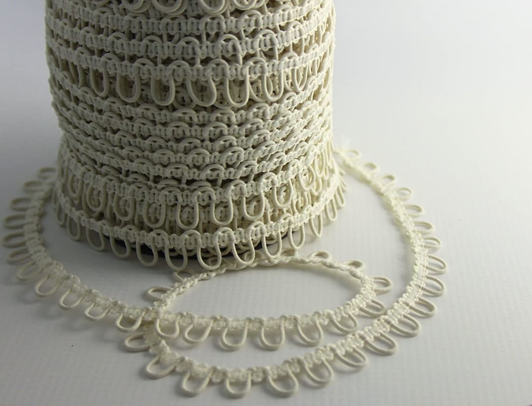 72" Ivory /white / Black Elastic Button Loops - Adjacent - for Bridal ...