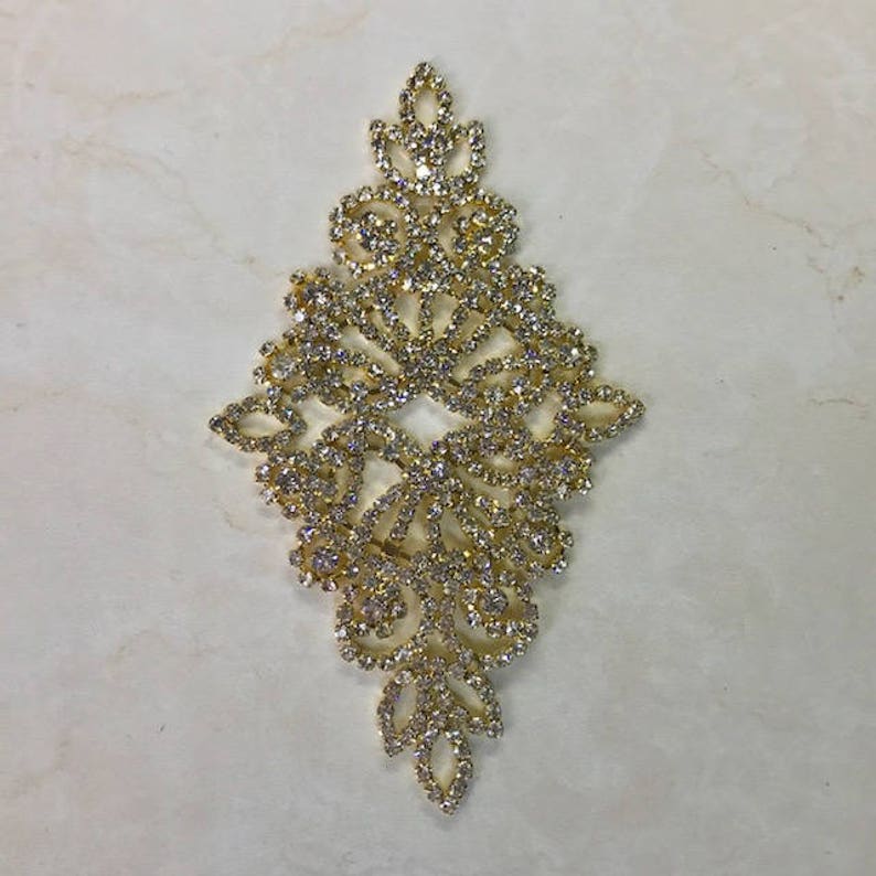 Diamond Shaped Crystal Rhinestone Applique Wedding Applique - Etsy