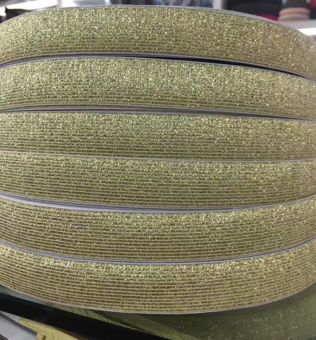 3/4-inch Wide Soft Gold or Silver Glitter Elastic Bands by 5-yards, - Etsy