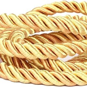 Gold Satin Twist Cord: 8mm Braided Trim, 5 Yards - Etsy