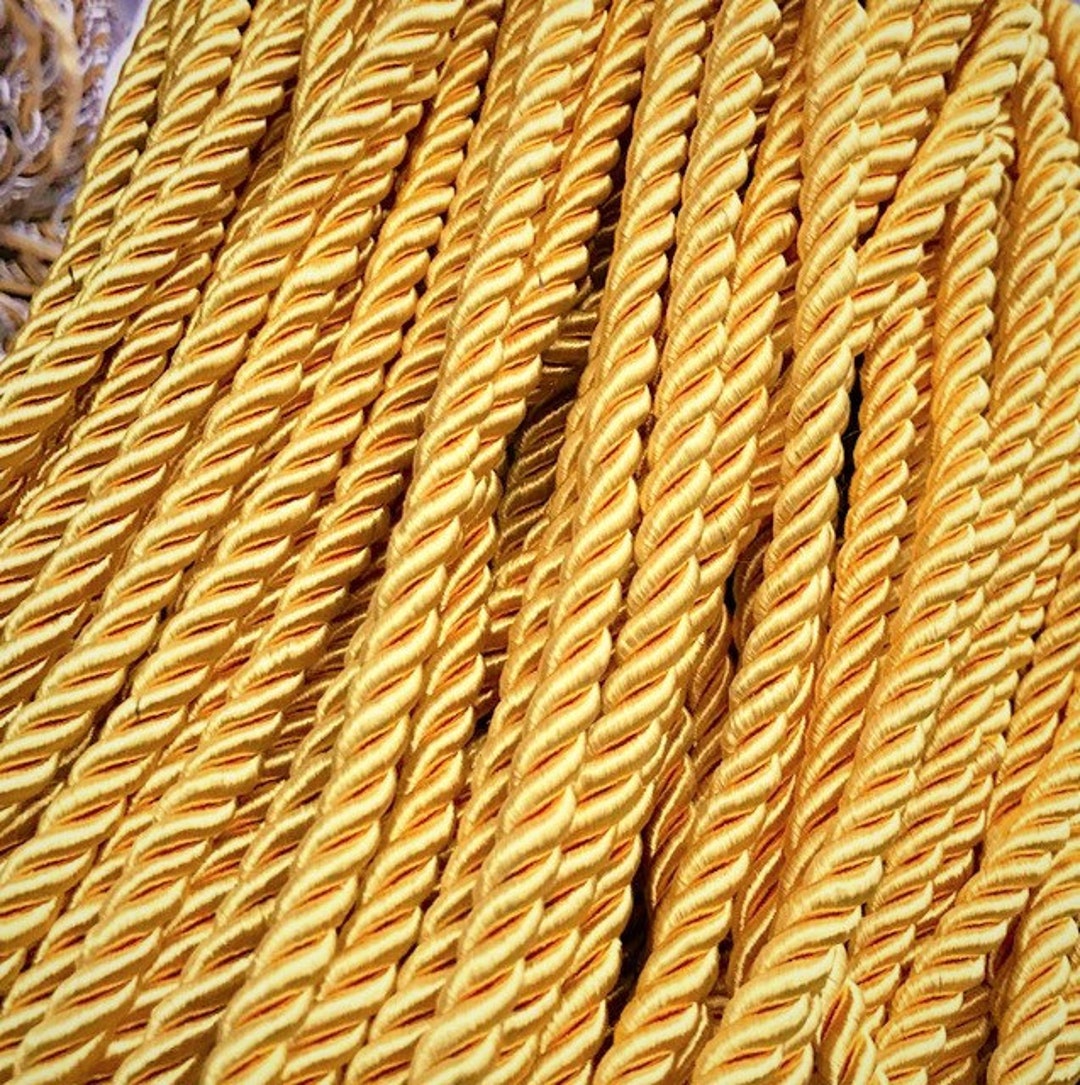 8mm Gold Satin Twist Cord, Gold Decoration Trim (5yards) Gold Cord ...