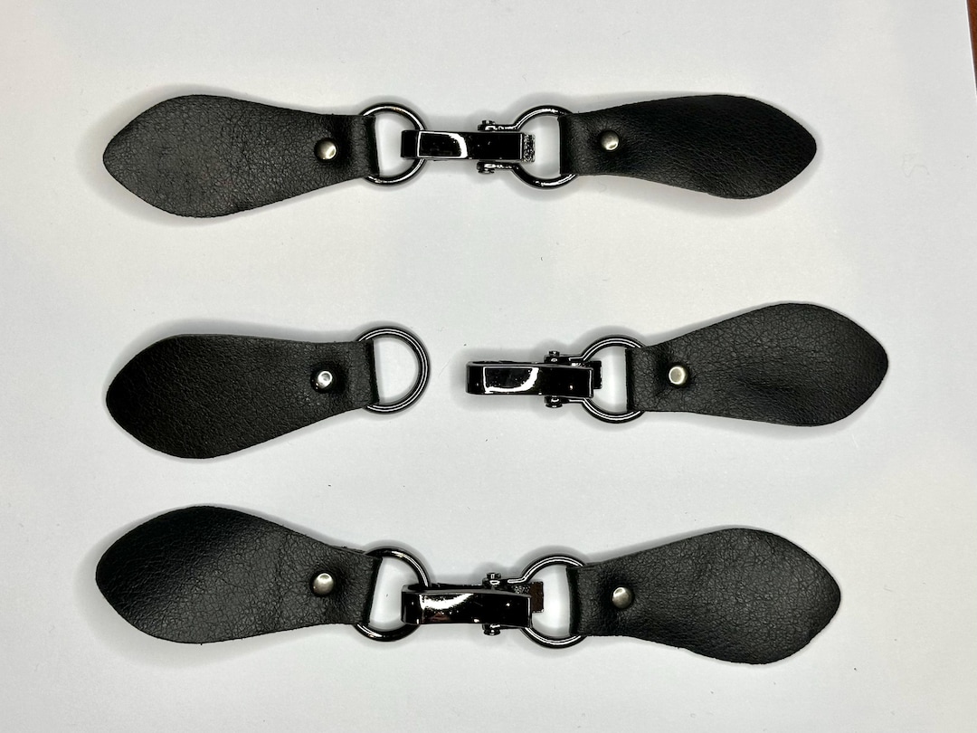 Synthetic Leather Toggle Closure, Black With Gun Metal, 6 Pcs - Etsy