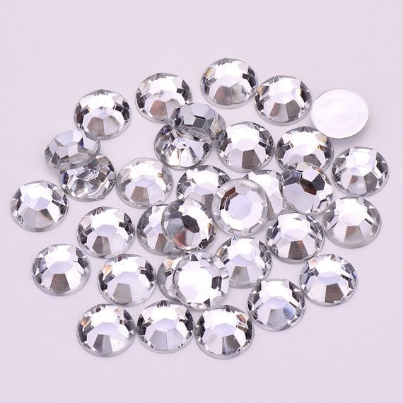 7mm Round Crystal or Crystal AB Rhinestones Appliques Clear - Etsy