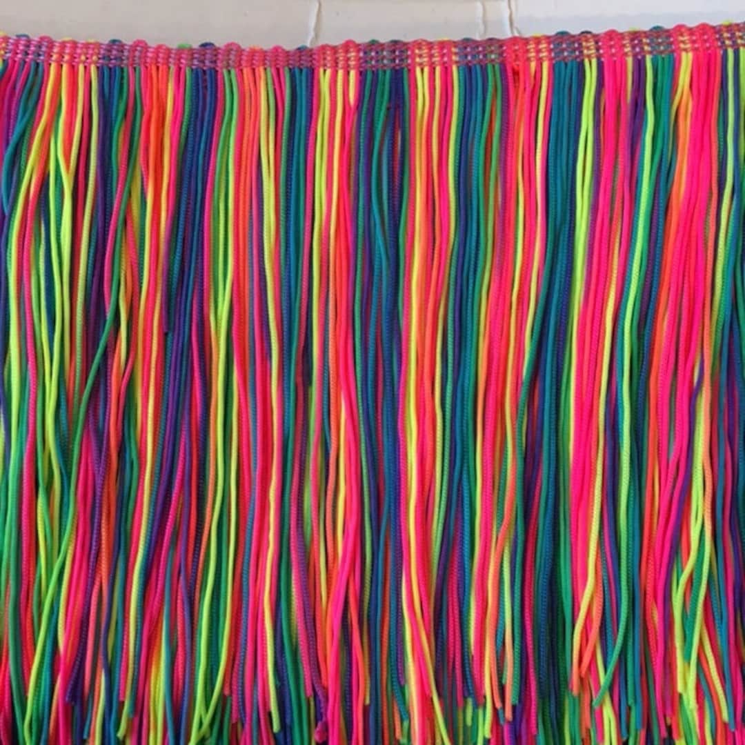 6'' Inch Long Fringe Neon Rainbow Chainette Fringe Price per Yard - Etsy