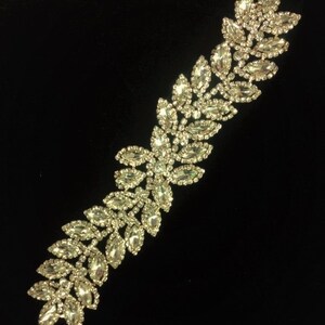 Rhinestone Leaf Bridal Applique/ Sash Applique/shine Like Swarovski ...