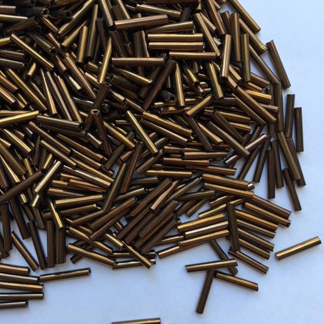 10MM Bugle Beads Price per Pack/ 80 Grams Color : Bronze - Etsy