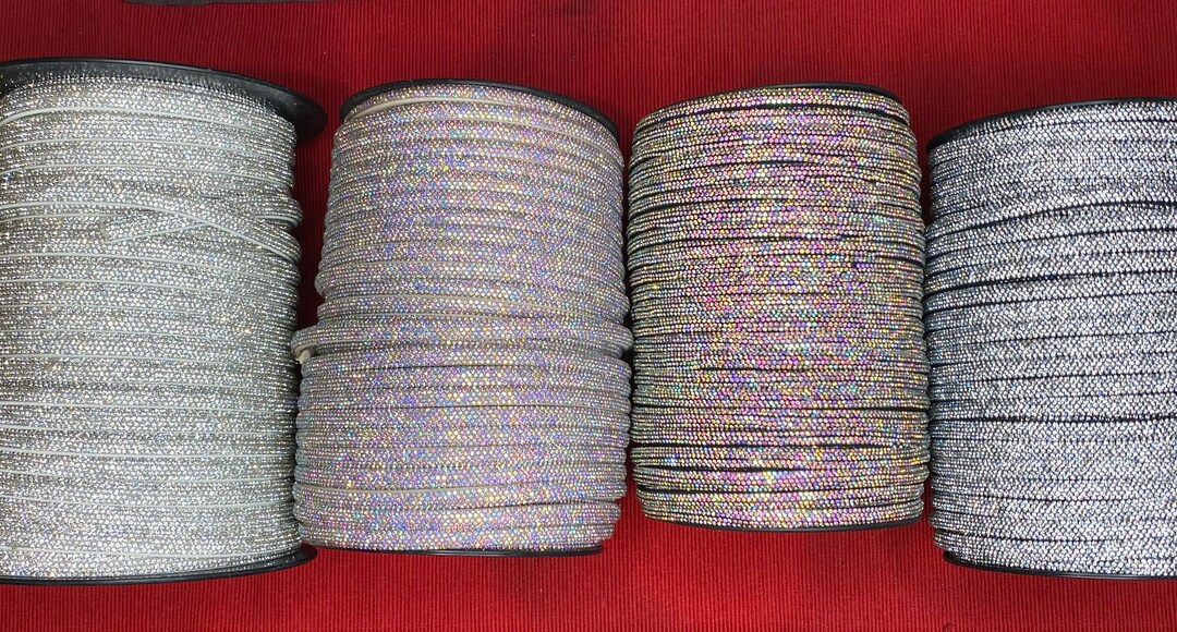 2yards 6mm Rhinestone Rope Crystal Trimming DIY Rhinestone Bling Bling ...