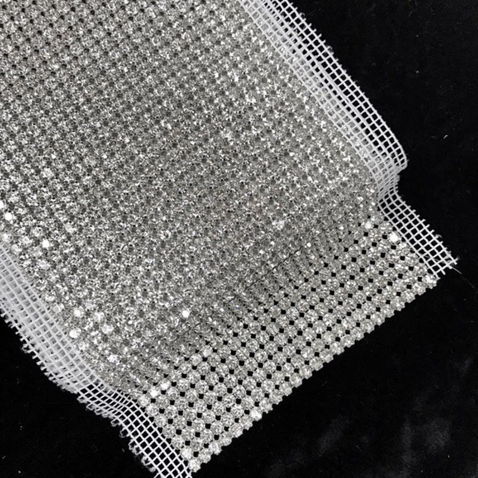 Crystal Rhinestone Mesh: Silver Setting Sewing Trim, Wedding Cake ...