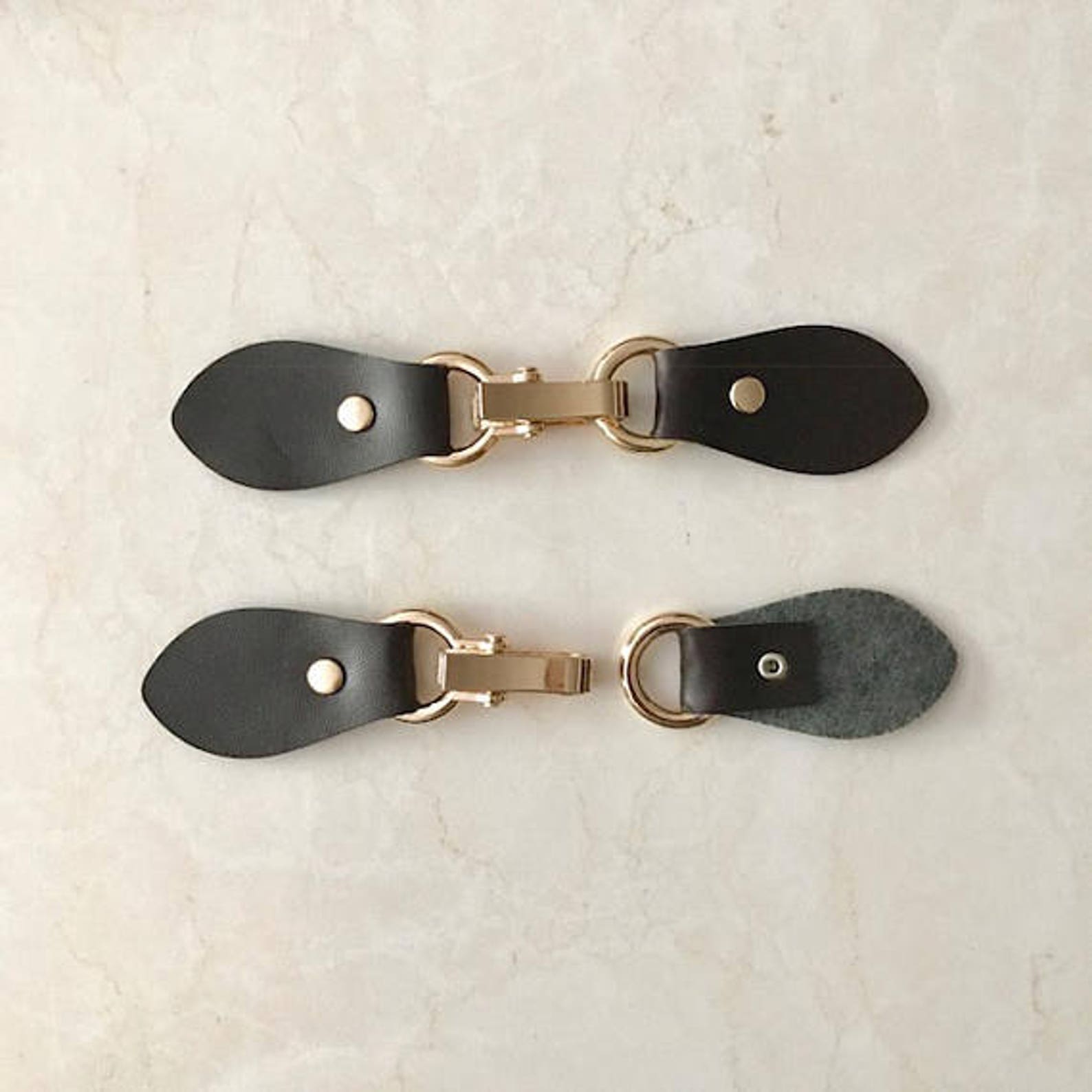 Sew-on Synthetic Leather Closure Buttons: Camel & Rose Gold (6 Pcs/3 ...