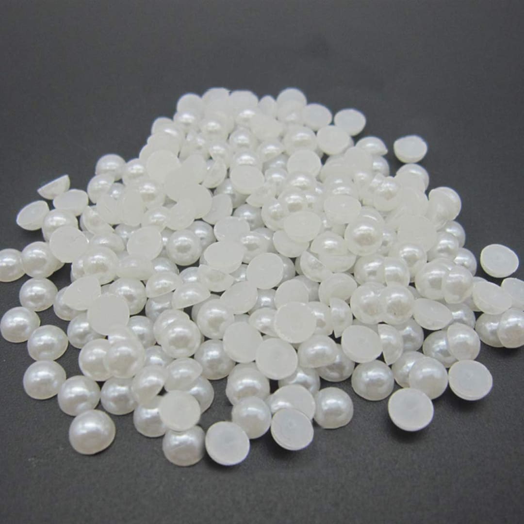 50 Grams Pearl White Flat Back Half Pearls: 5MM, 7MM, or 12MM - Etsy