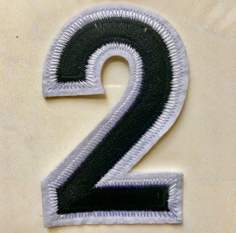 Black and White Embroidered Iron on Numbers Applique - Etsy