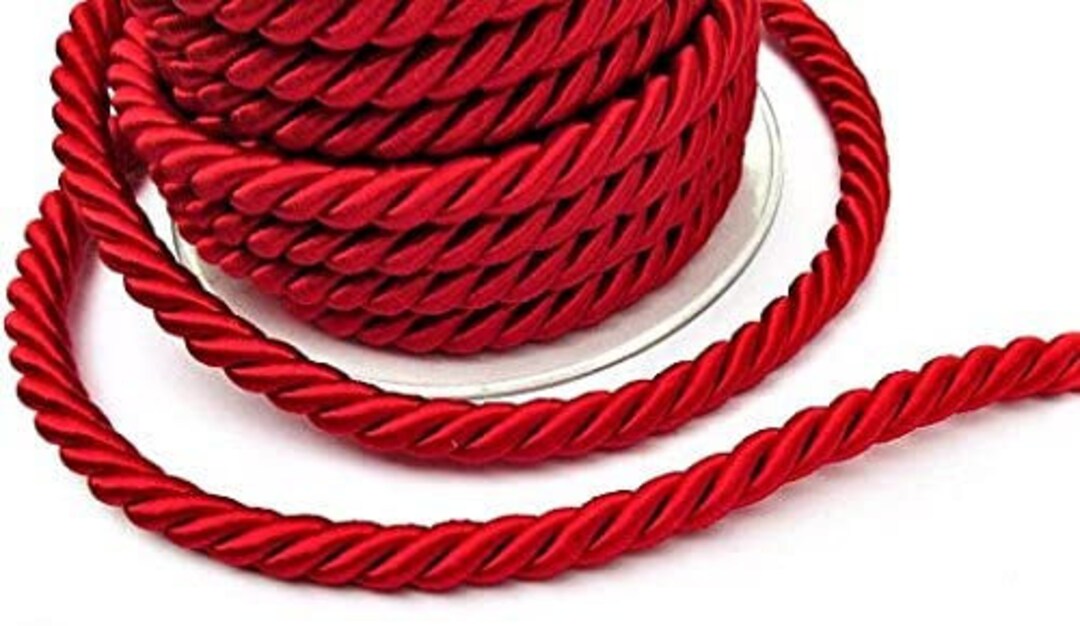 8mm Red Flanged Rope Trimmings Upholstery Cushion Satin Rope Price per ...