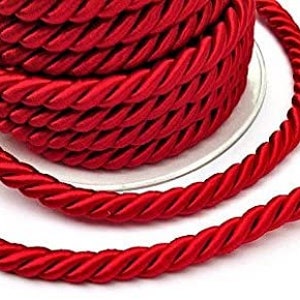 8mm Red Flanged Rope Trimmings Upholstery Cushion Satin Rope Price per ...